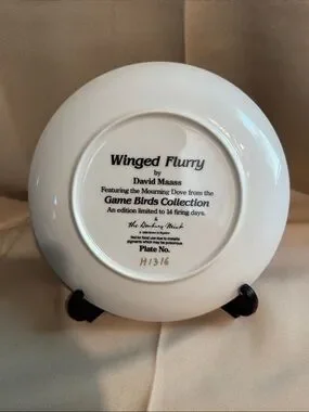 Danbury Mint | Accents | Vtg Danbury Mint Winged Flurry Collector Plate ...